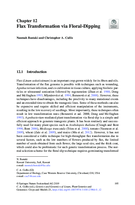 (PDF) Flax Transformation via Floral-Dipping