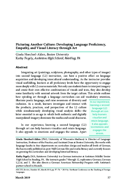 (PDF) Picturing another culture: Developing language proficiency ...
