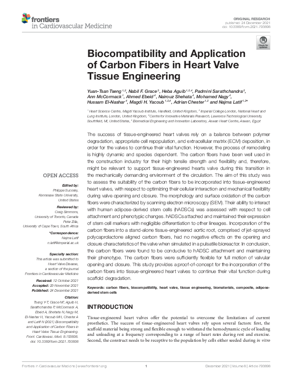 (PDF) Biocompatibility and Application of Carbon Fibers in Heart Valve ...