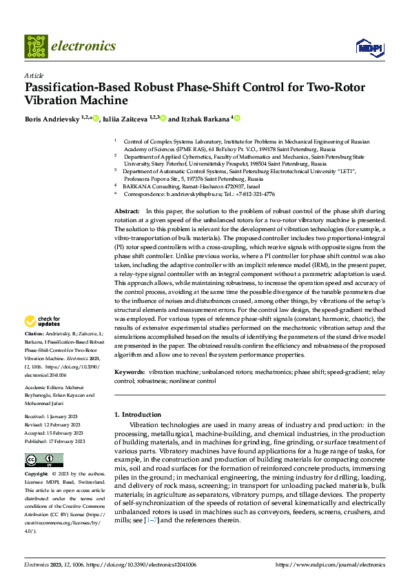 Passification-Based Robust Phase-Shift Control for Two-Rotor Vibration ...