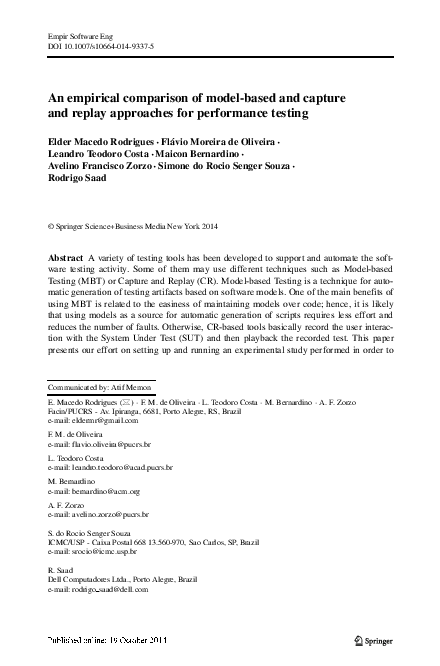 (PDF) An empirical comparison of model-based and capture and replay ...