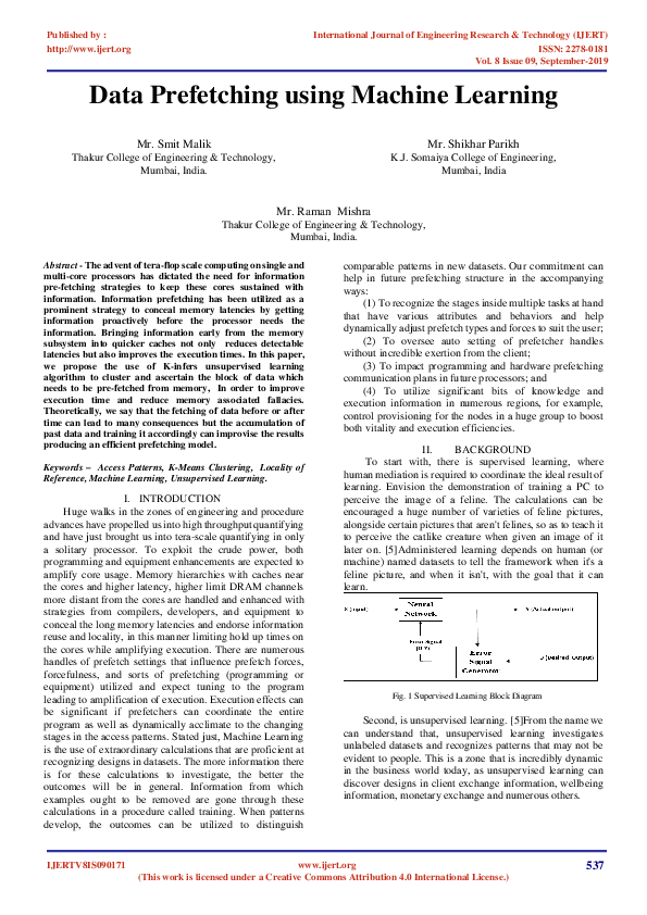 Pdf Data Prefetching Using Machine Learning 7745
