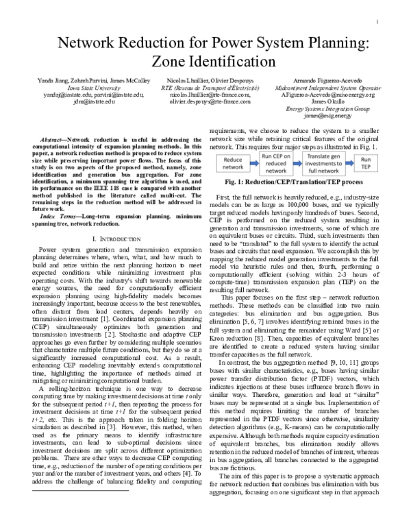 (PDF) Network Reductionfor Power System Planning Zone Identification