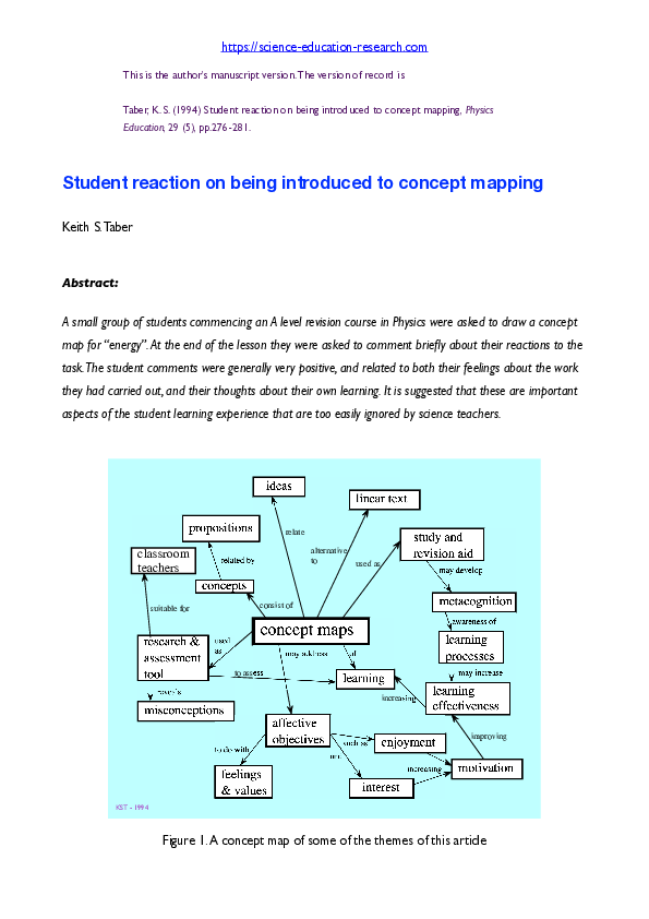 (PDF) Student reaction on being introduced to concept mapping