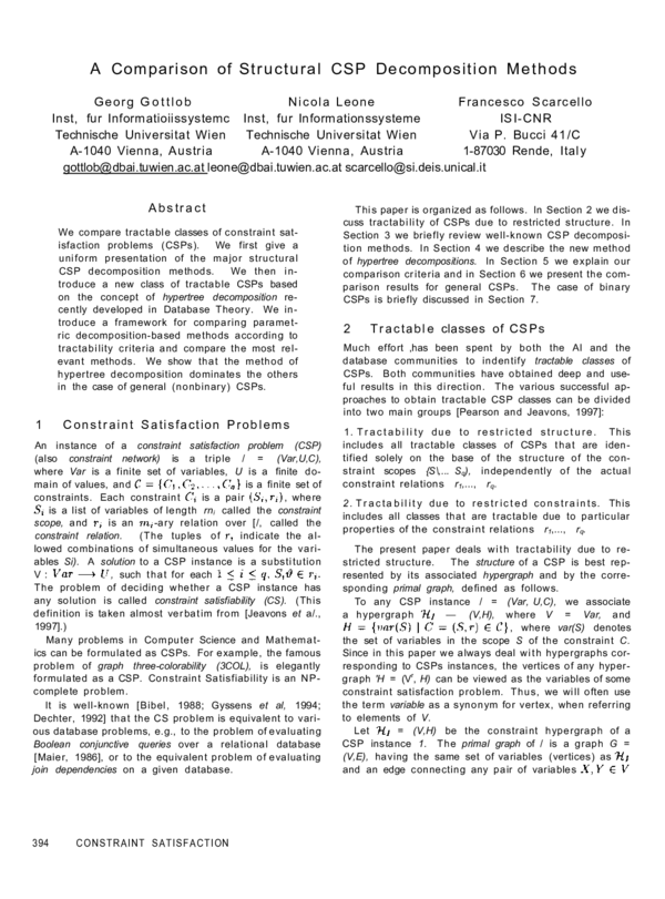 Pdf A Comparison Of Structural Csp Decomposition Methods Georg Gottlob