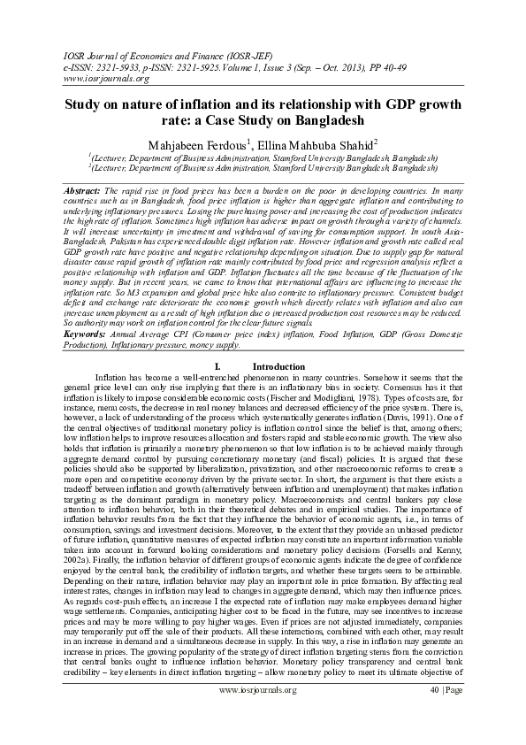 (PDF) Study on nature of inflation and its relationship with GDP growth ...