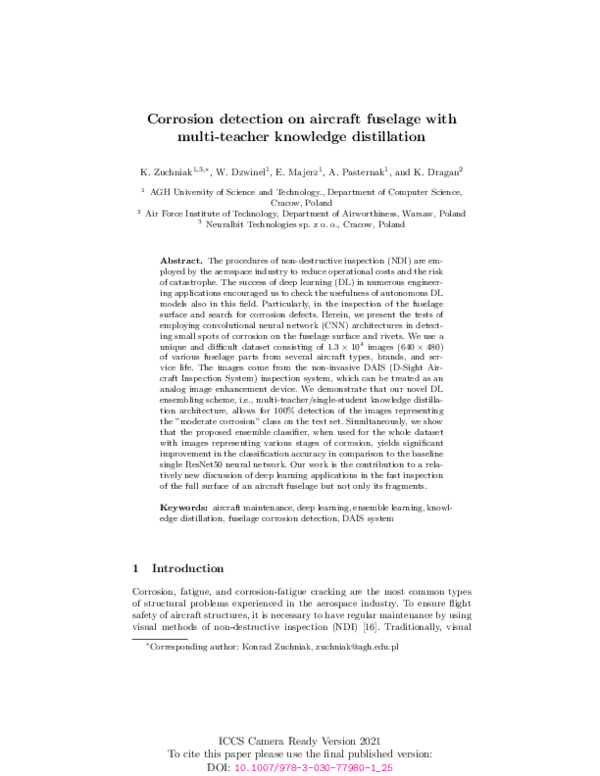 (PDF) Corrosion Detection on Aircraft Fuselage with Multi-teacher ...