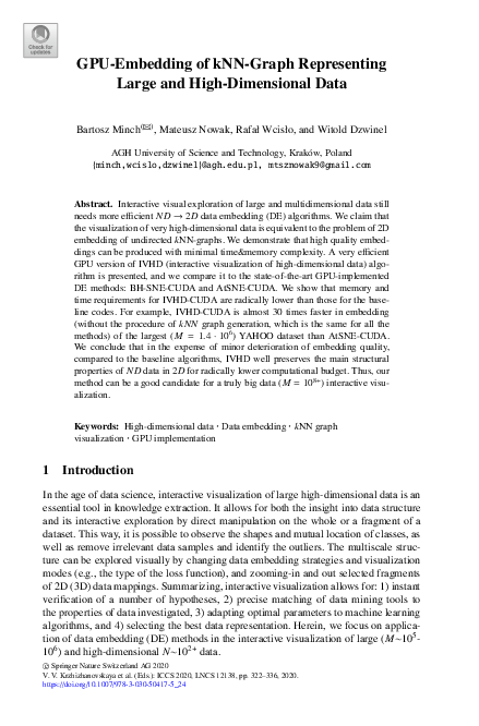 (PDF) GPU-Embedding of kNN-Graph Representing Large and High-Dimensional Data