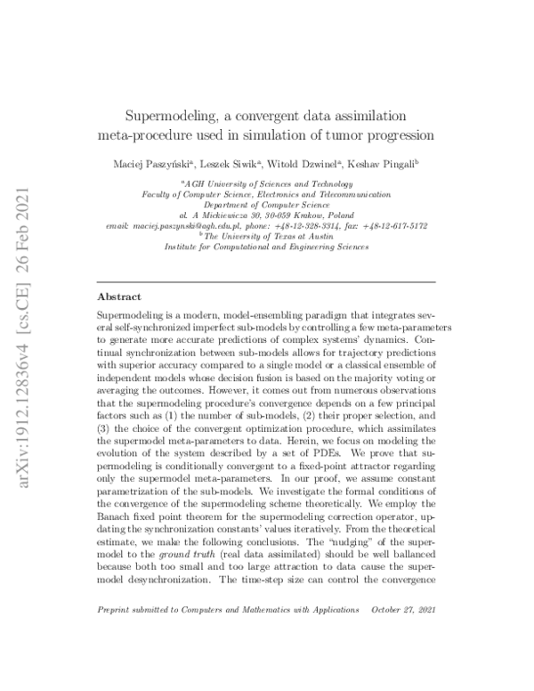(PDF) Supermodeling Tumor Dynamics via Isogeometric Analysis