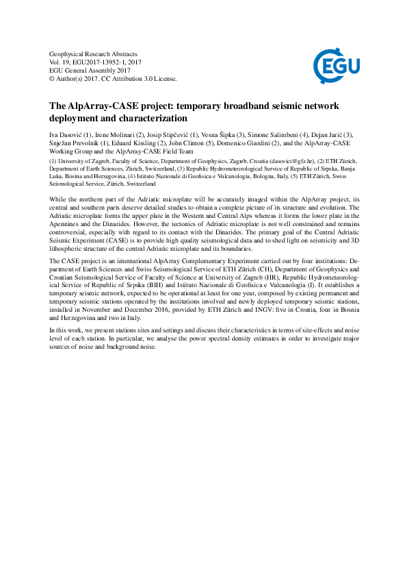 Pdf The Alparray Case Project Temporary Broadband Seismic Network Deployment And Characterization