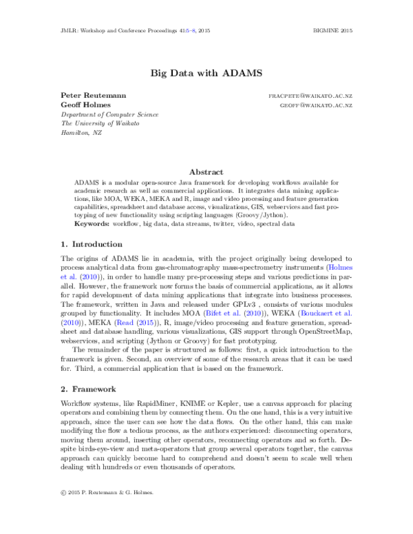 (PDF) Big Data with ADAMS