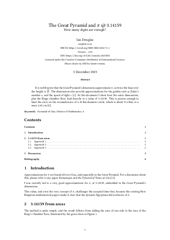 (PDF) The Great Pyramid and pi at 3 14159
