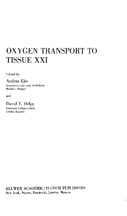 (PDF) Oxygen Transport to Tissue XXI