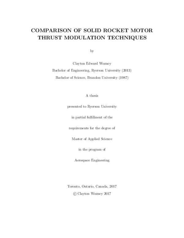 (PDF) Comparison Of Solid Rocket Motor Thrust Modulation Technique