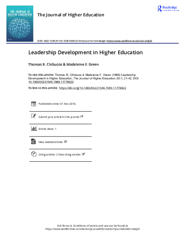 (PDF) Leadership Development in Higher Education