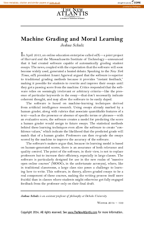 (PDF) Machine Grading and Moral Learning | Joshua W Schulz - Academia.edu