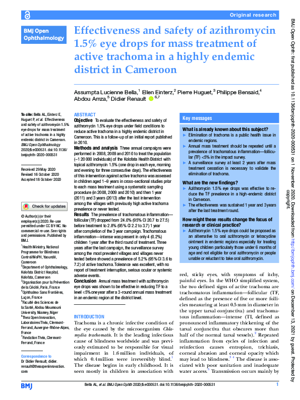 (PDF) Effectiveness and safety of azithromycin 1.5% eye drops for mass ...