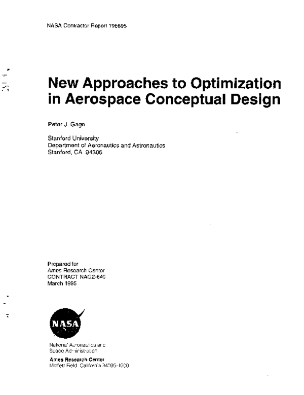 (PDF) New approaches to optimization in aerospace conceptual design