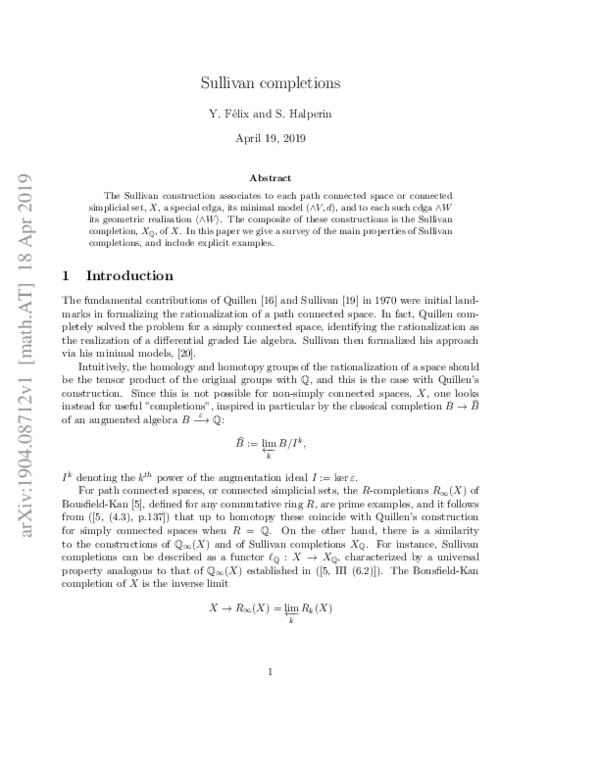 (PDF) Sullivan completions