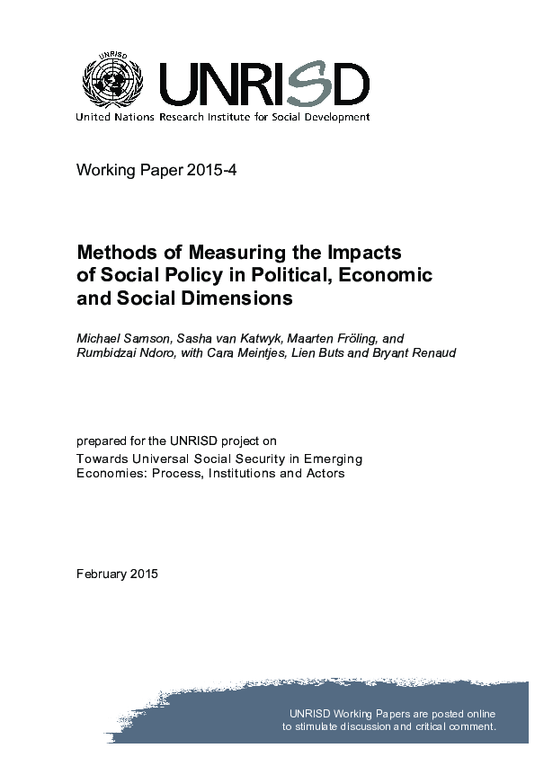 (PDF) Methods of Measuring the Impacts of Social Policy in Political ...