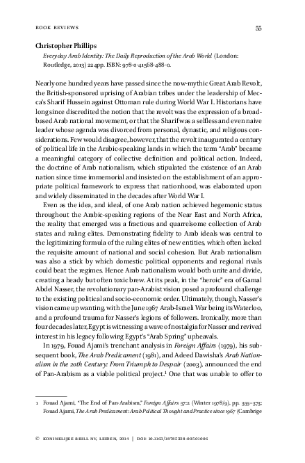 (PDF) Christopher Phillips, Everyday Arab Identity: The Daily ...
