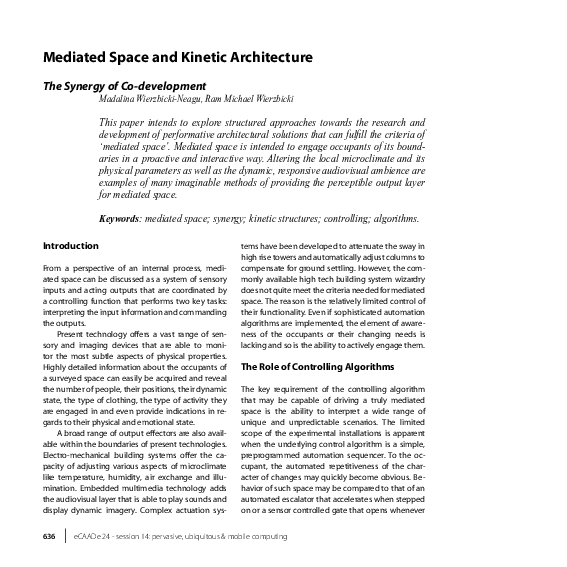 (PDF) Mediated Space and Kinetic Architecture - The Synergy of Co ...
