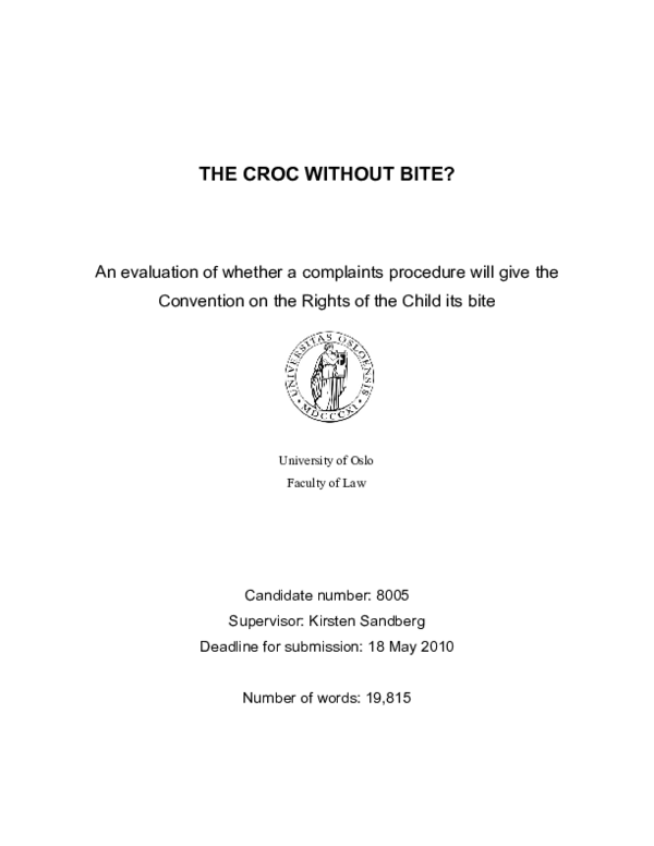 (PDF) The CROC without Bite : An evaluation of whether a complaints ...