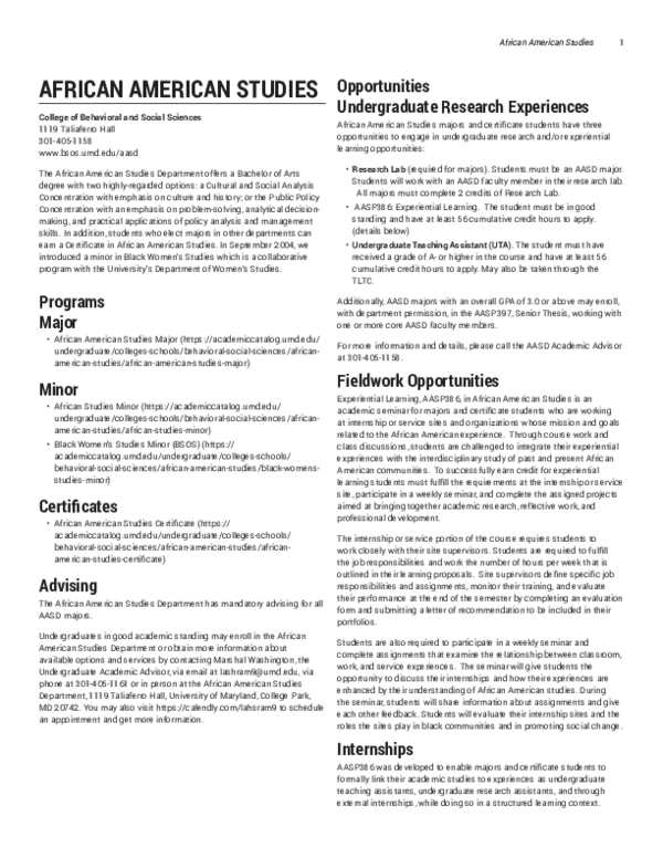 (PDF) African American Studies