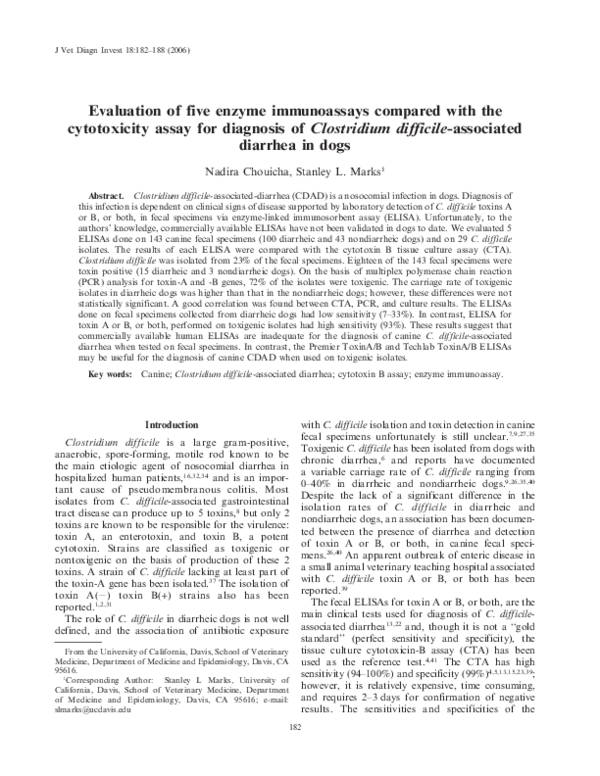 (PDF) Evaluation of Five Enzyme Immunoassays Compared with the ...