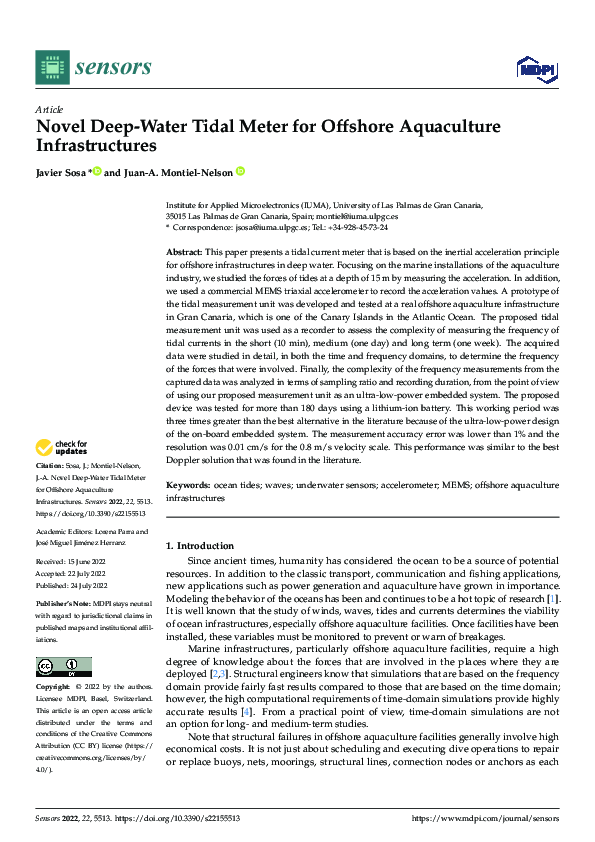 (PDF) Novel Deep-Water Tidal Meter for Offshore Aquaculture Infrastructures