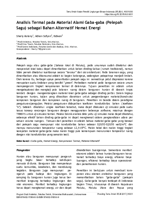 (PDF) Analisis Termal pada Material Alami Gaba-gaba (Pelepah Sagu ...