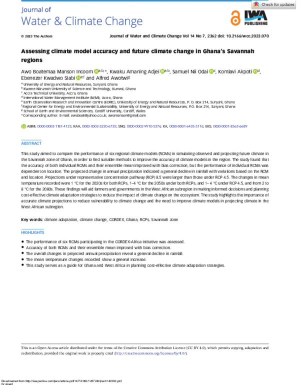 (PDF) Assessing climate model accuracy and future climate change in ...