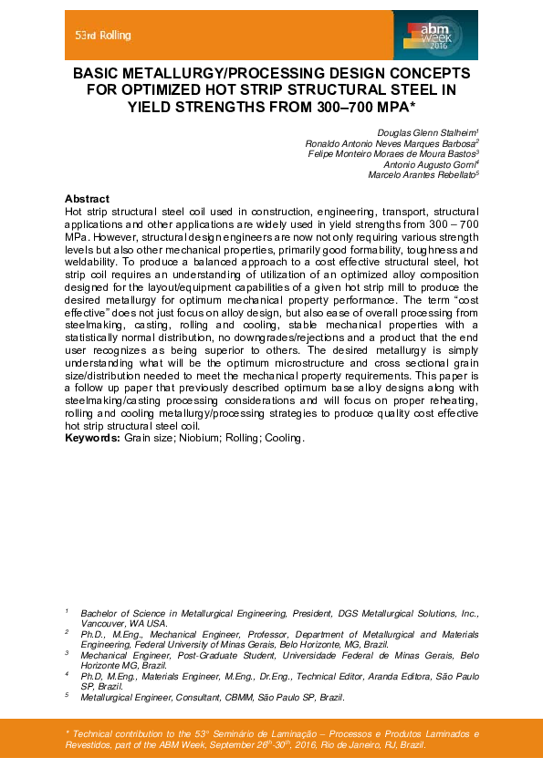 (PDF) Basic Metallurgy/Processing Design Concepts for Optimized Hot ...