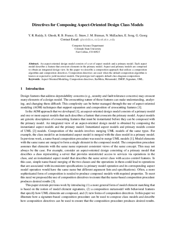 (PDF) Directives for Composing Aspect-Oriented Design Class Models