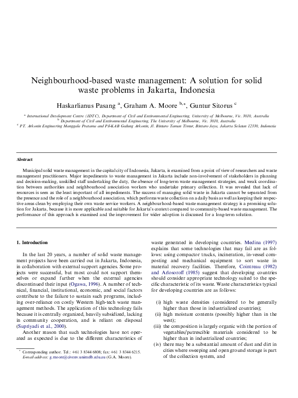 (PDF) Neighbourhood-based waste management: A solution for solid waste ...