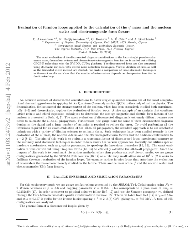 (PDF) Evaluation of fermion loops applied to the calculation of the ...