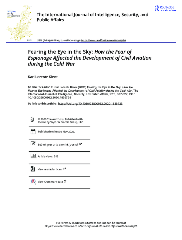 (PDF) Fearing the Eye in the Sky: How the Fear of Espionage Affected ...