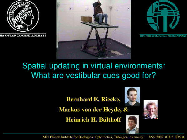 (PDF) Spatial updating in virtual environments: What are vestibular ...