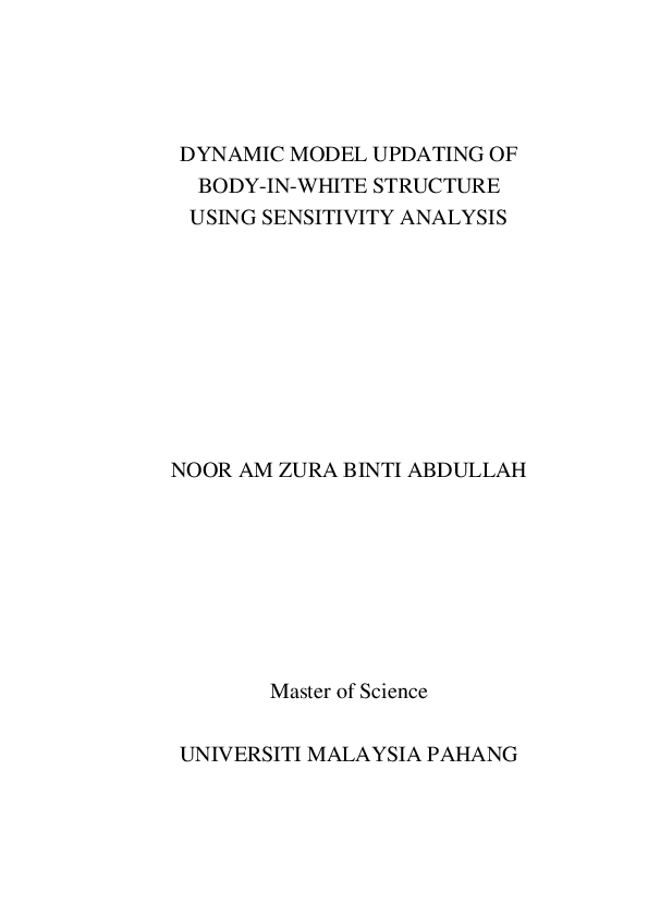 (PDF) Dynamic model updating of body-in-white structure using ...