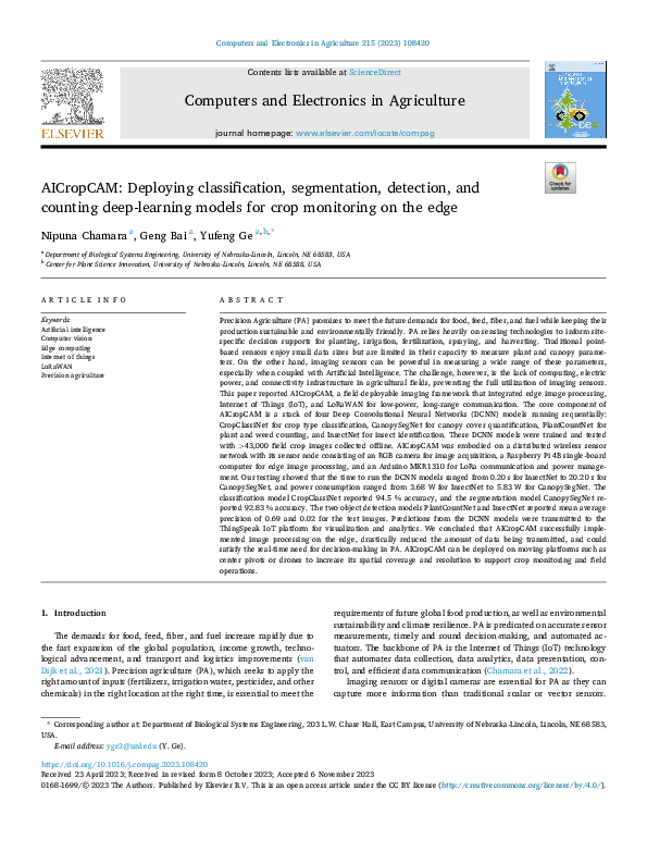 Pdf Aicropcam Deploying Classification Segmentation Detection And Counting Deep Learning