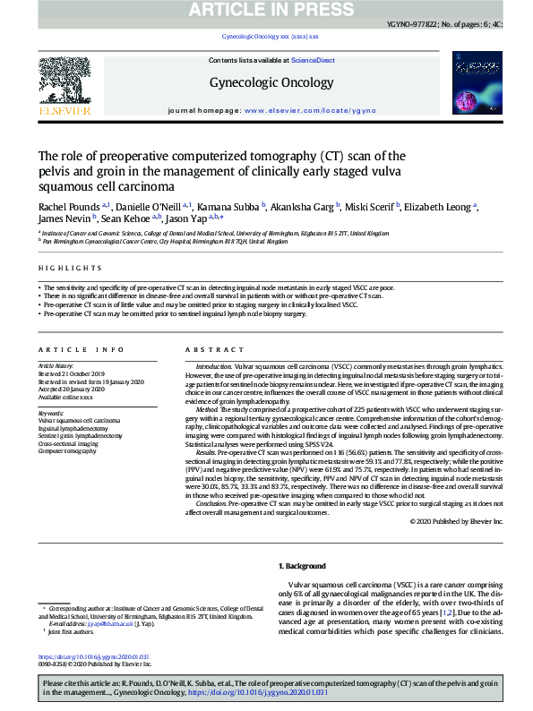 (PDF) The role of preoperative computerized tomography (CT) scan of the ...