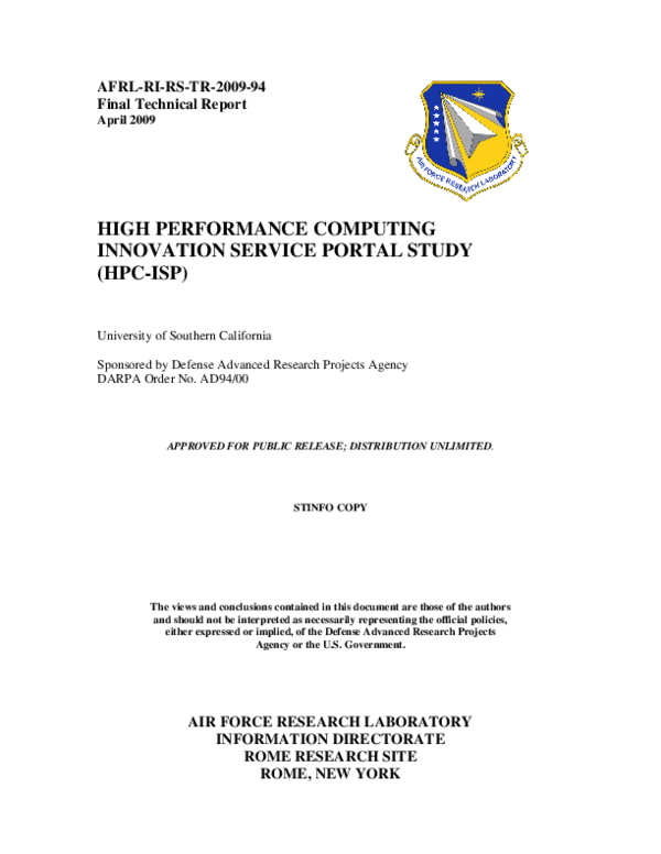(PDF) HPC Innovation Service Portal Analysis