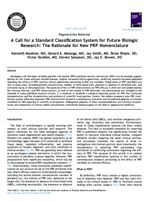 (PDF) A Call for a Standard Classification System for Future Biologic ...