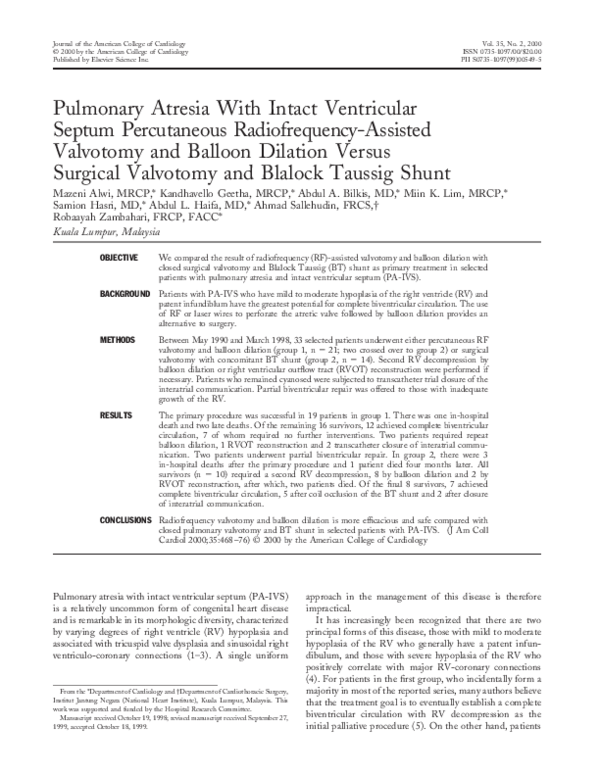 (PDF) Pulmonary atresia with intact ventricular septum percutaneous ...