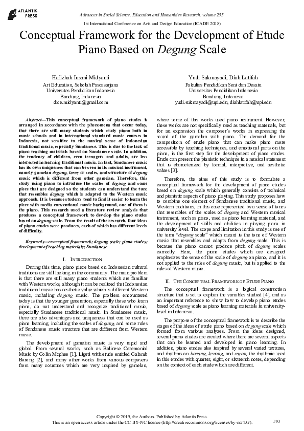 (PDF) Conceptual Framework for the Development of Etude Piano Based on Degung Scale | Hafizhah ...