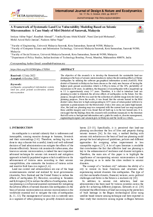 (PDF) A Framework of Systematic Land Use Vulnerability Modeling Based on Seismic Microzonation ...