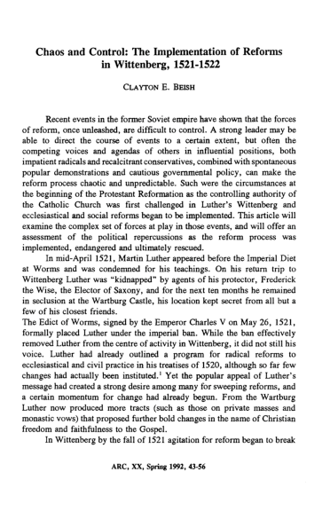 (PDF) Chaos and Control