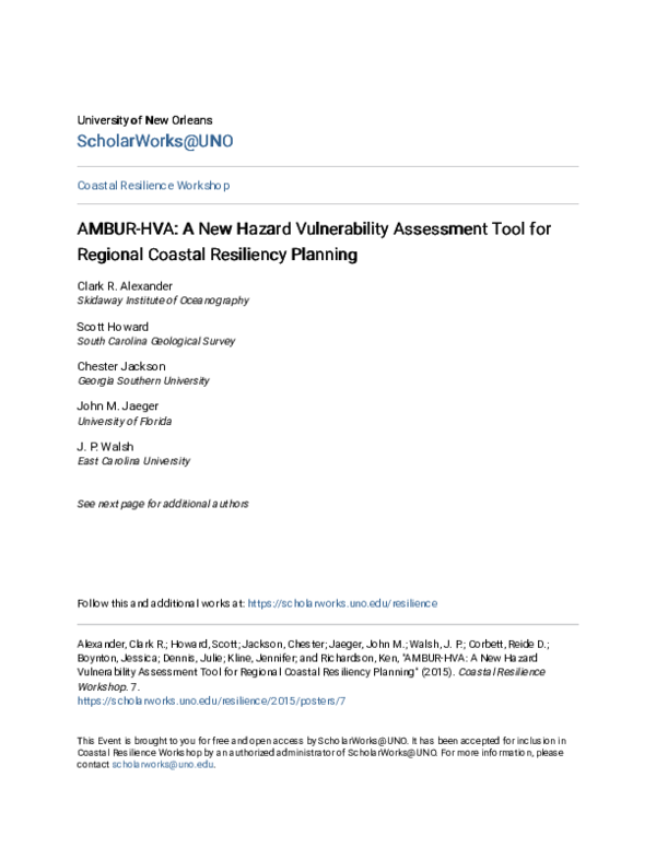 (PDF) AMBUR-HVA: A New Hazard Vulnerability Assessment Tool for ...