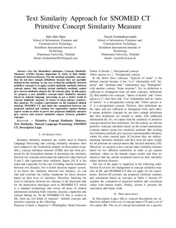 (PDF) Text similarity approach for SNOMED CT primitive concept ...
