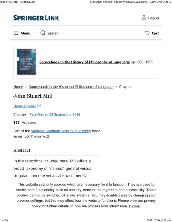 (PDF) John Stuart Mill | henry laycock - Academia.edu